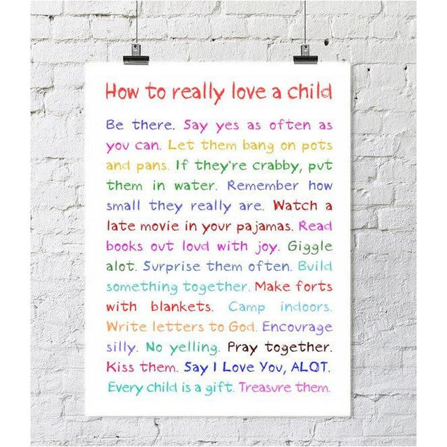 Lorliepop Prints How to really love a child - Canvas – Little Baby